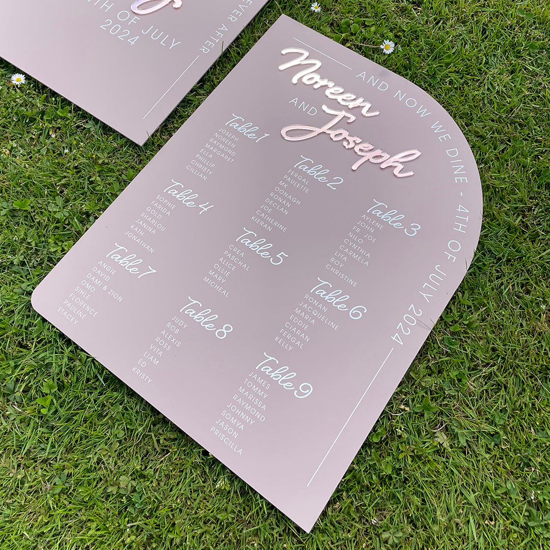 Modern Arch Acrylic Table Plan – Weddings by Lumi