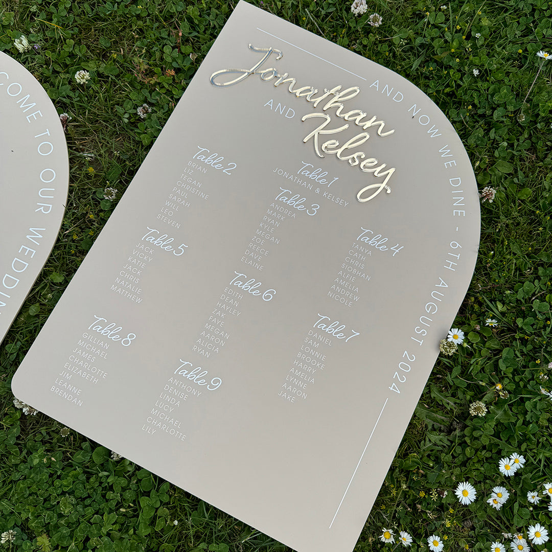 Modern Arch Acrylic Table Plan – Weddings by Lumi
