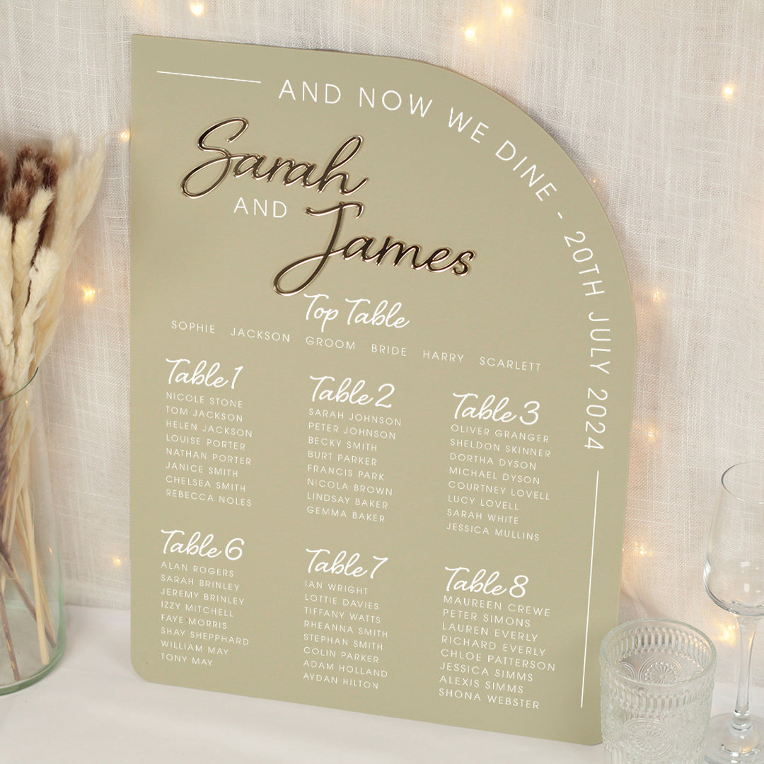 Modern Arch Acrylic Table Plan – Weddings by Lumi