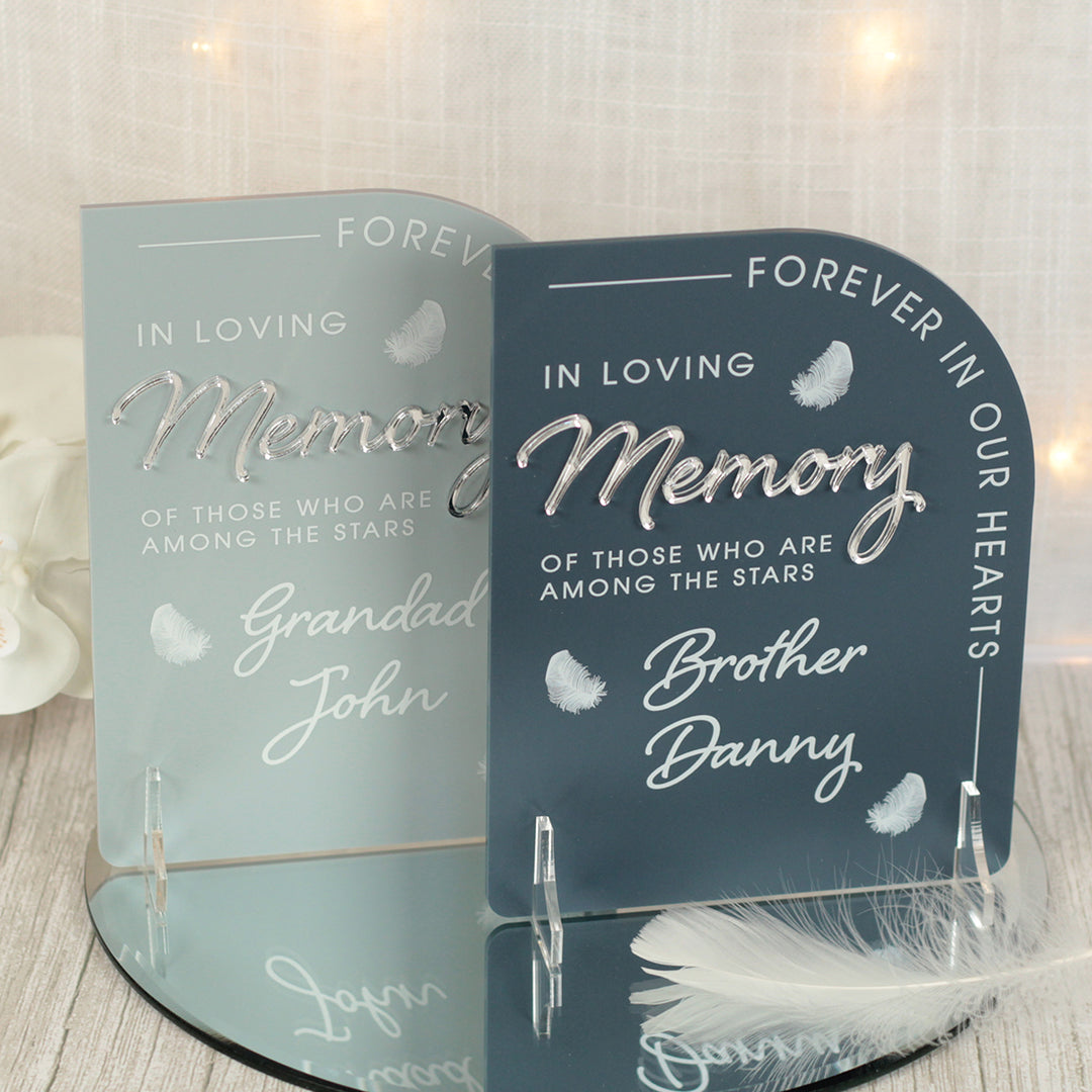 Modern Arch Acrylic Memorial Sign – Weddings by Lumi