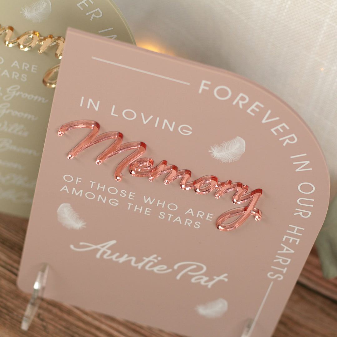 Modern Arch Acrylic Memorial Sign – Weddings by Lumi