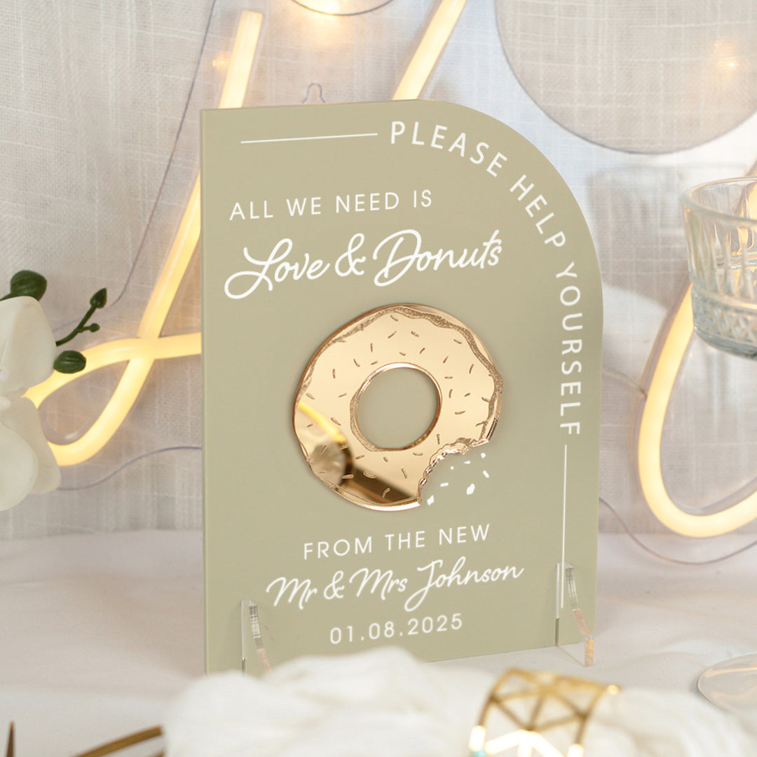 Modern Arch Donut Wall Acrylic Sign – Weddings by Lumi