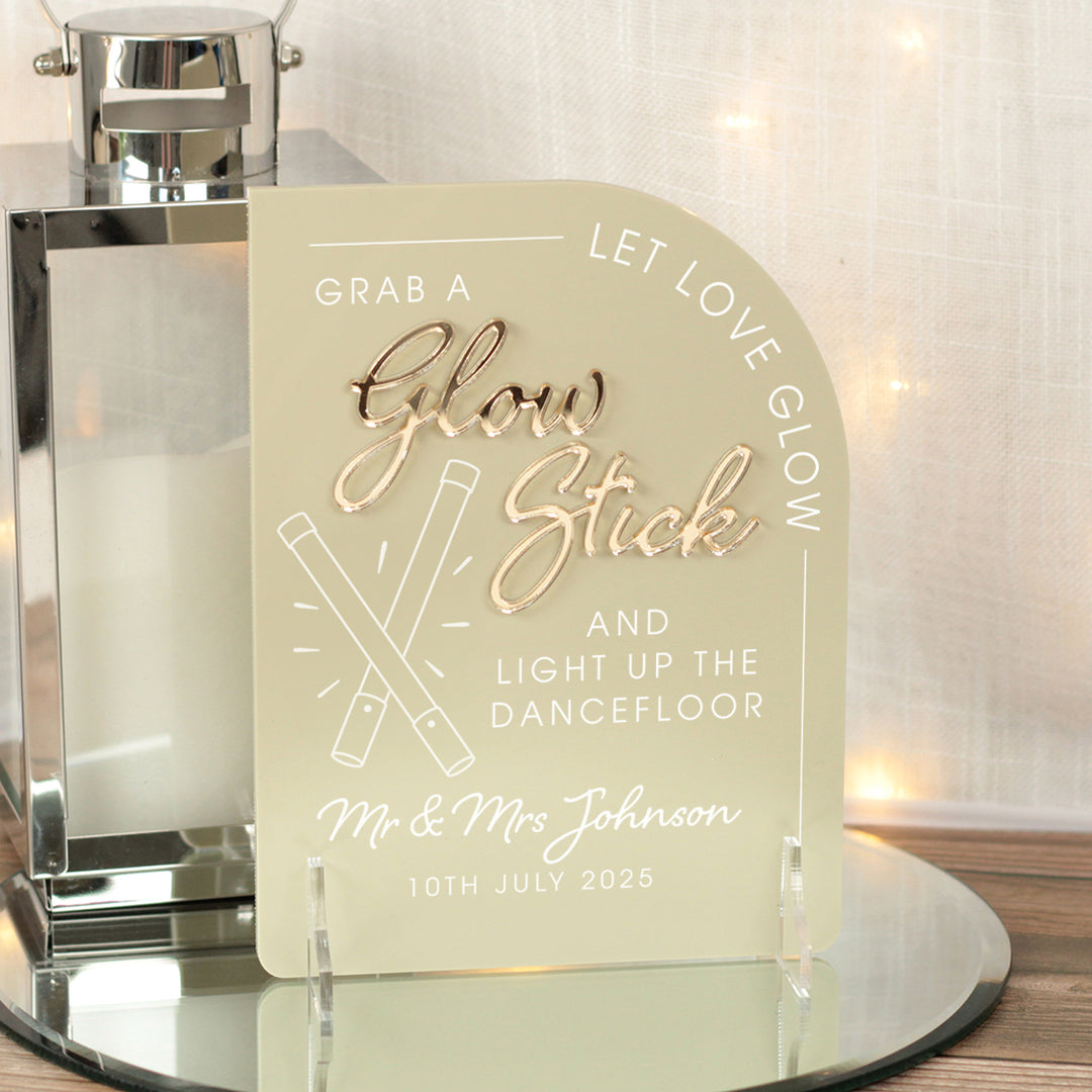 Modern Arch Acrylic Glow Stick Sign – Weddings by Lumi