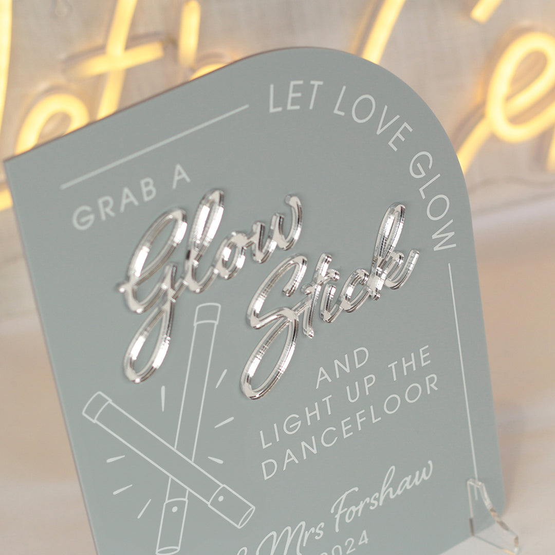 Modern Arch Acrylic Glow Stick Sign – Weddings by Lumi