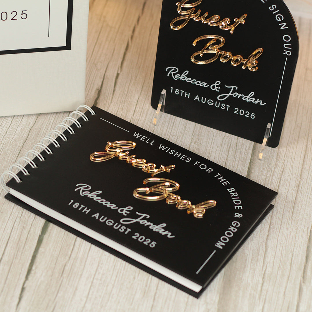 Modern Arch Acrylic Wedding Guest Book – Weddings by Lumi