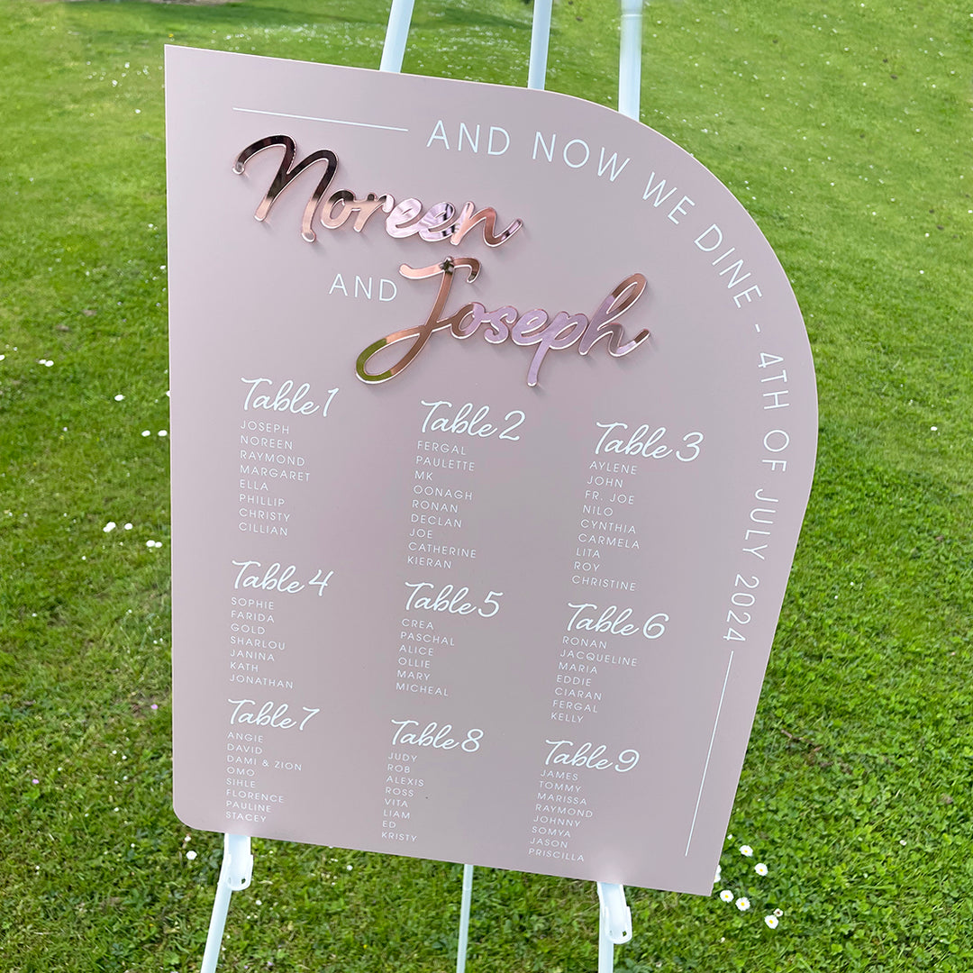 Modern Arch Acrylic Table Plan – Weddings by Lumi