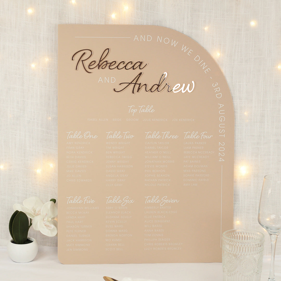 Modern Arch Acrylic Table Plan – Weddings by Lumi