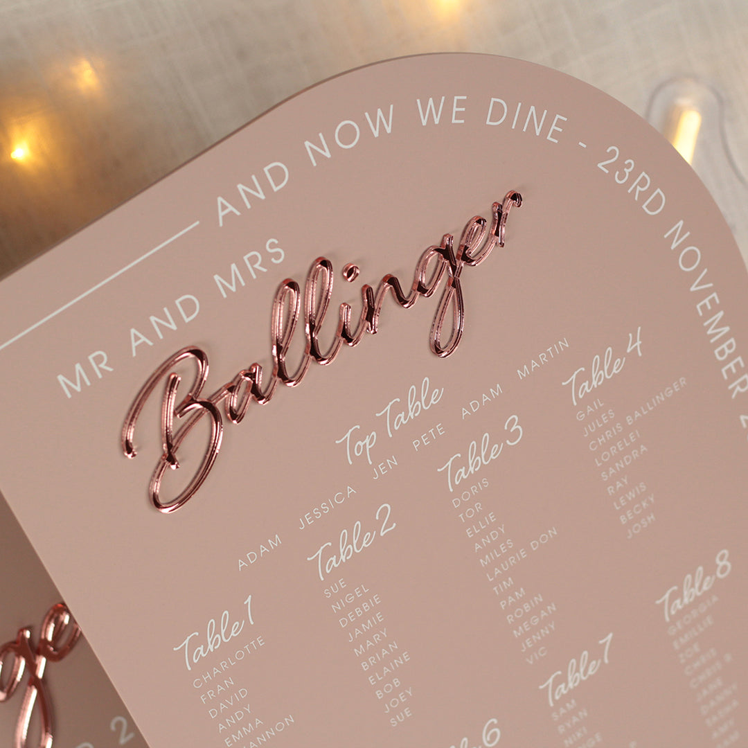 Modern Arch Acrylic Table Plan – Weddings by Lumi