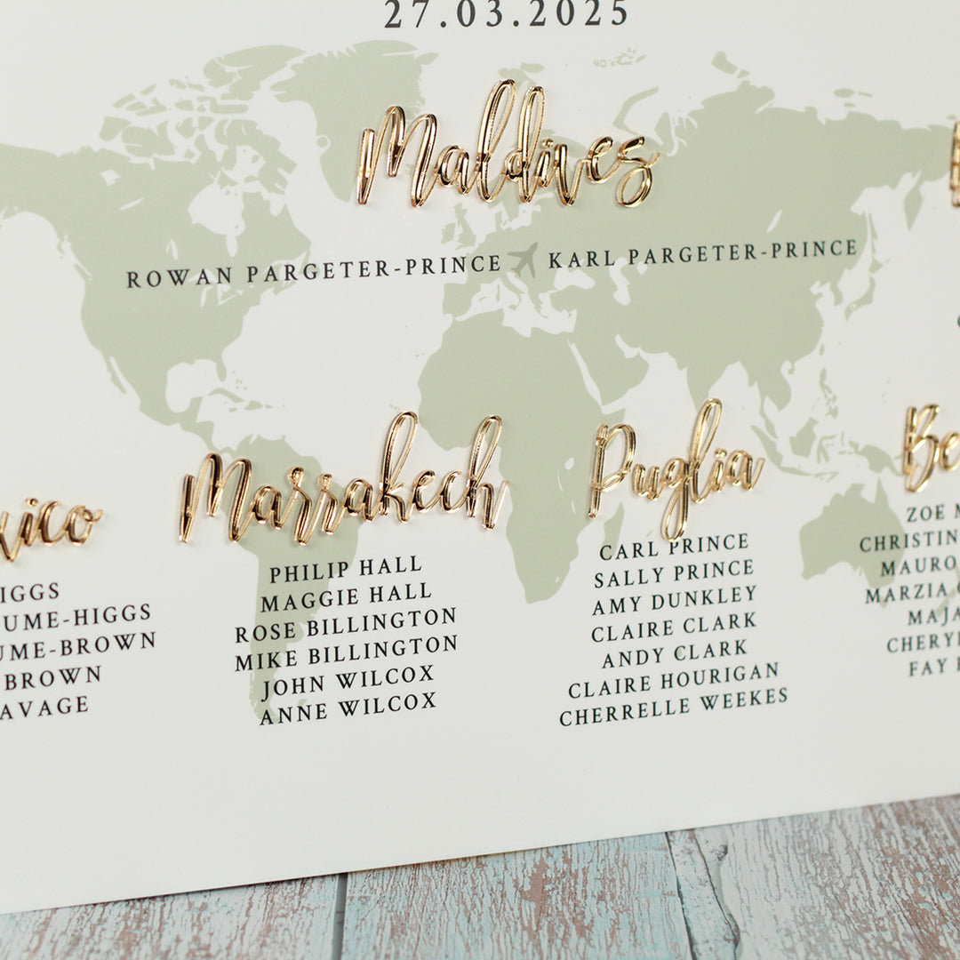 Where in the World are you Sitting Table Plan – Weddings by Lumi