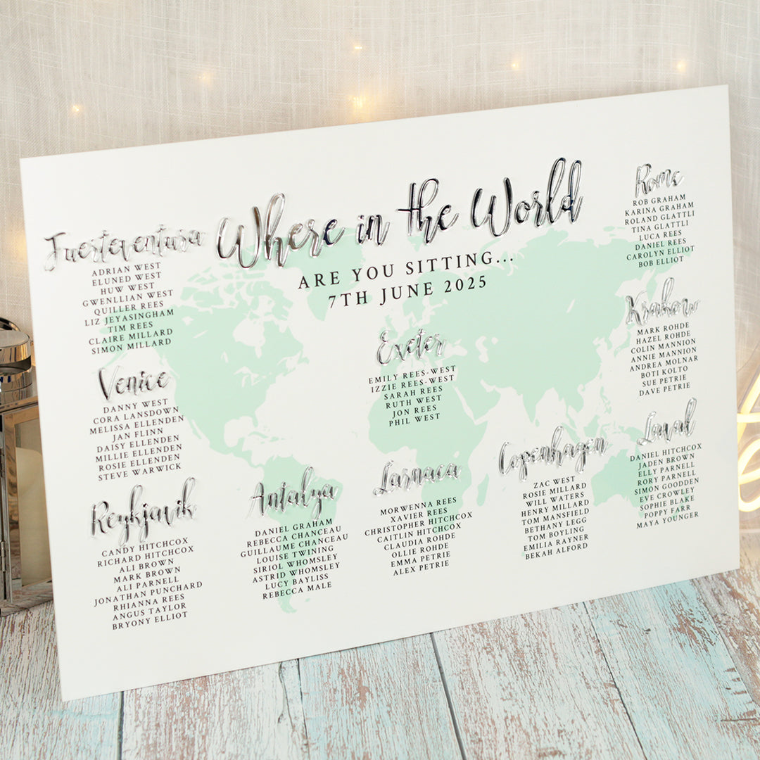 Where in the World are you Sitting Table Plan – Weddings by Lumi
