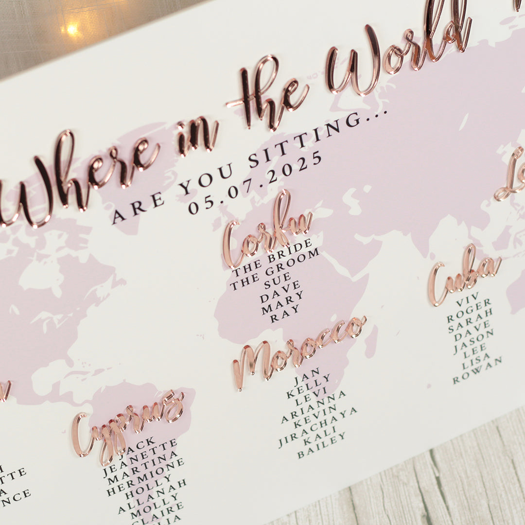 Where in the World are you Sitting Table Plan – Weddings by Lumi