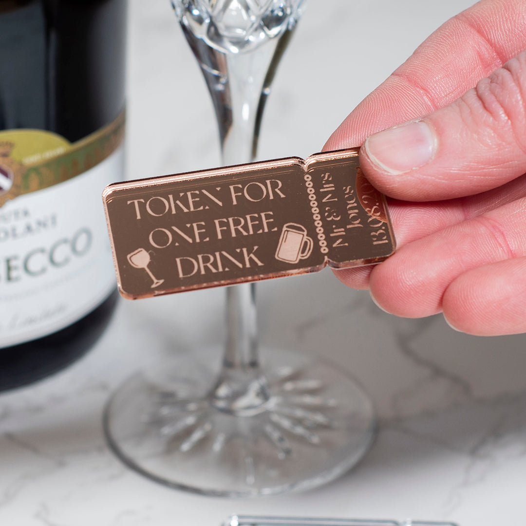 Retro Ticket Wedding Favour Drinks Tokens – Weddings by Lumi