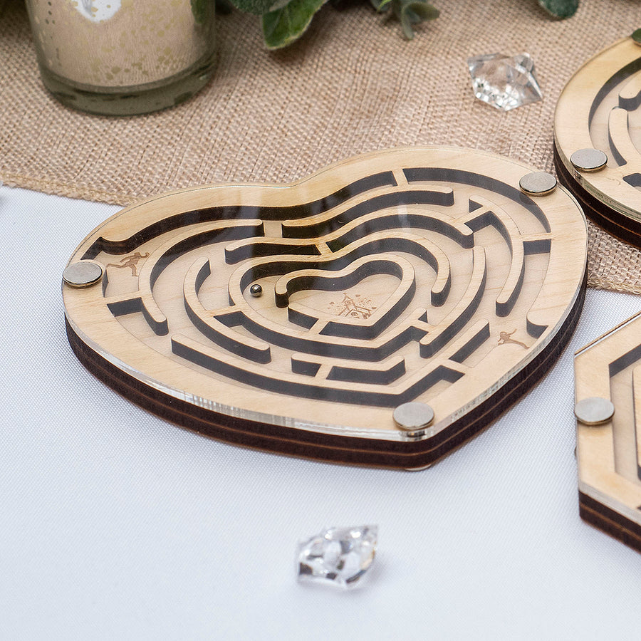 Wedding Labyrinth Tilting Maze Game with Ball Guest Favour Puzzle ...