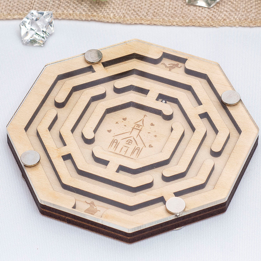Wedding Labyrinth Tilting Maze Game with Ball Guest Favour Puzzle ...