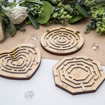 Wedding Labyrinth Tilting Maze Game with Ball Guest Favour Puzzle ...