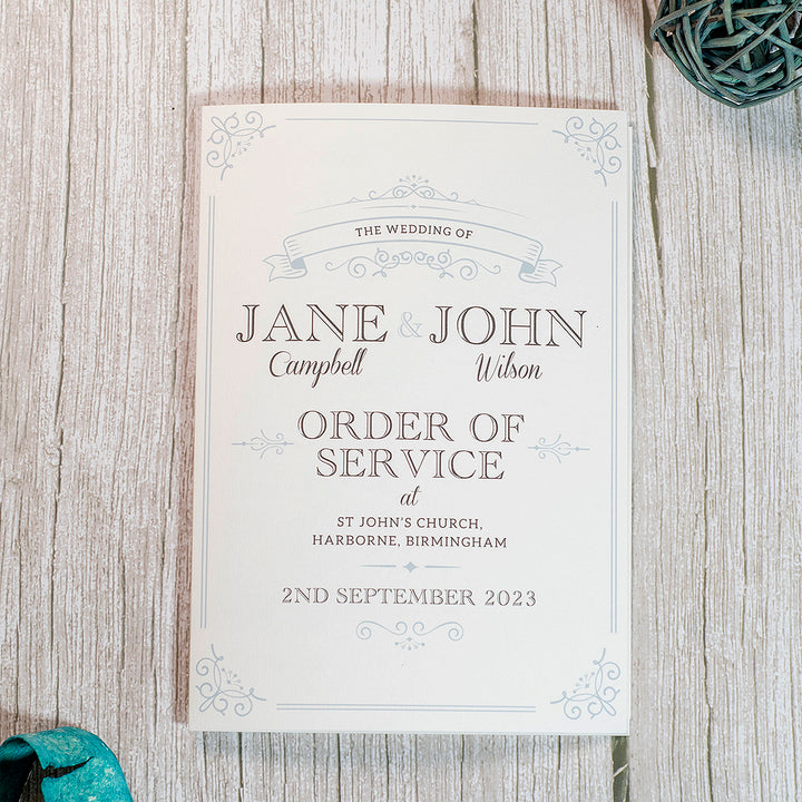 Elegance Order of Service or Day Booklet – Weddings by Lumi