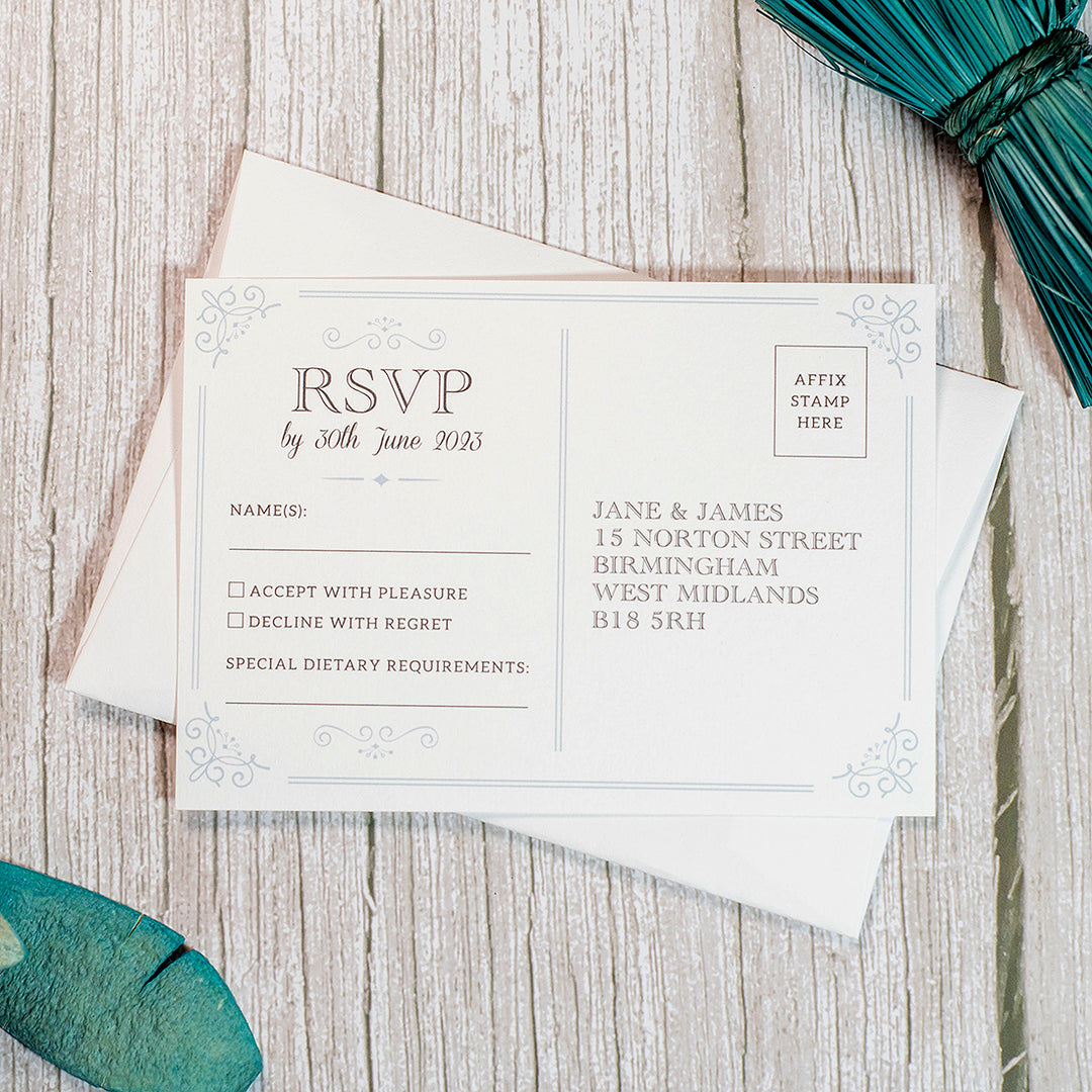 Elegance A5 Postcard Invitation – Weddings by Lumi
