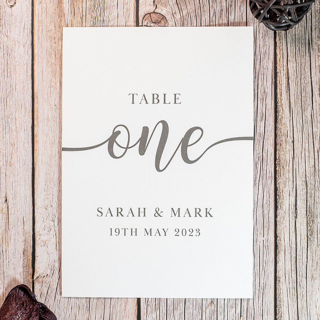 Classic Script Table Number/Name Card – Weddings by Lumi