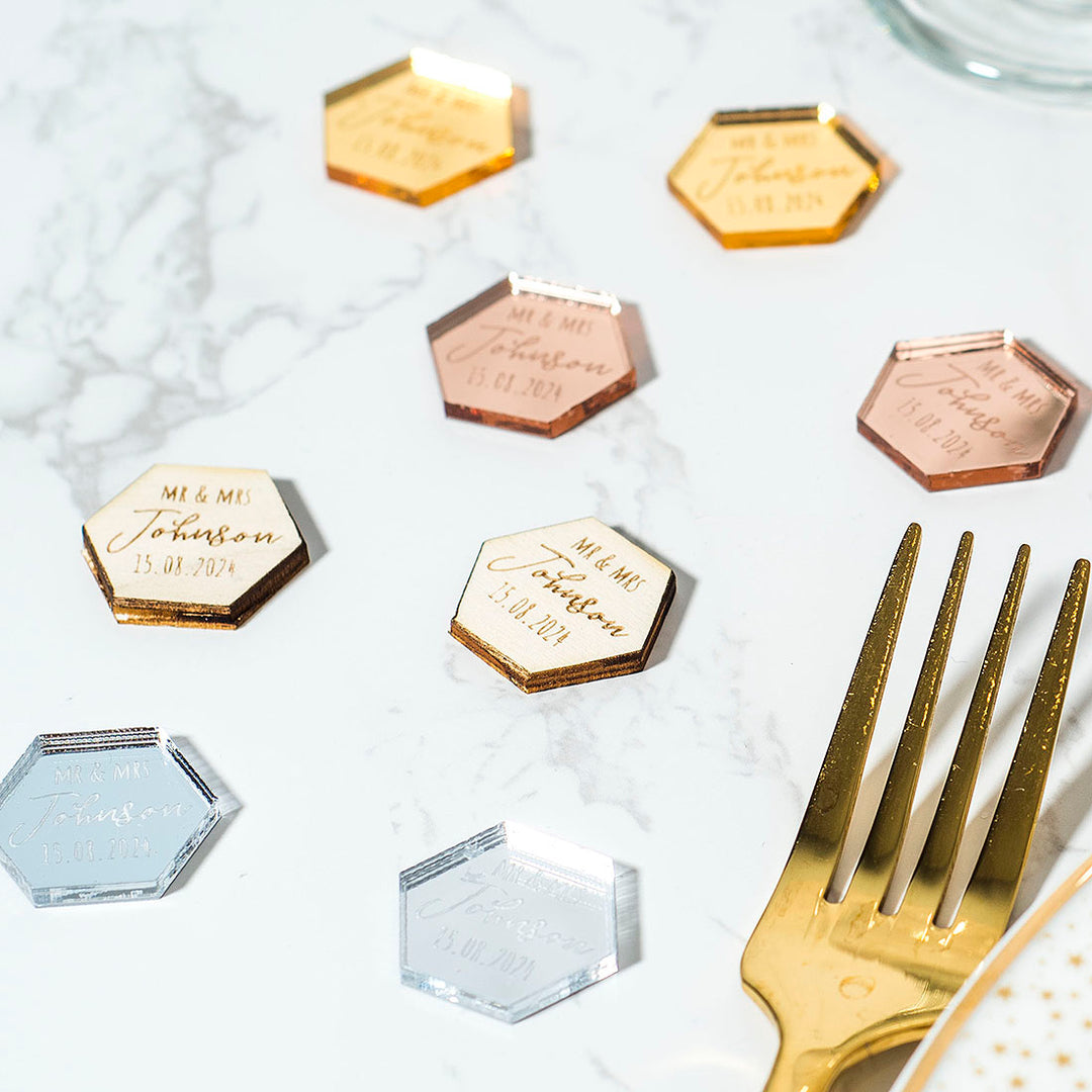 Hexagon Wedding Table Scatter Confetti Favour Decorations – Weddings by ...